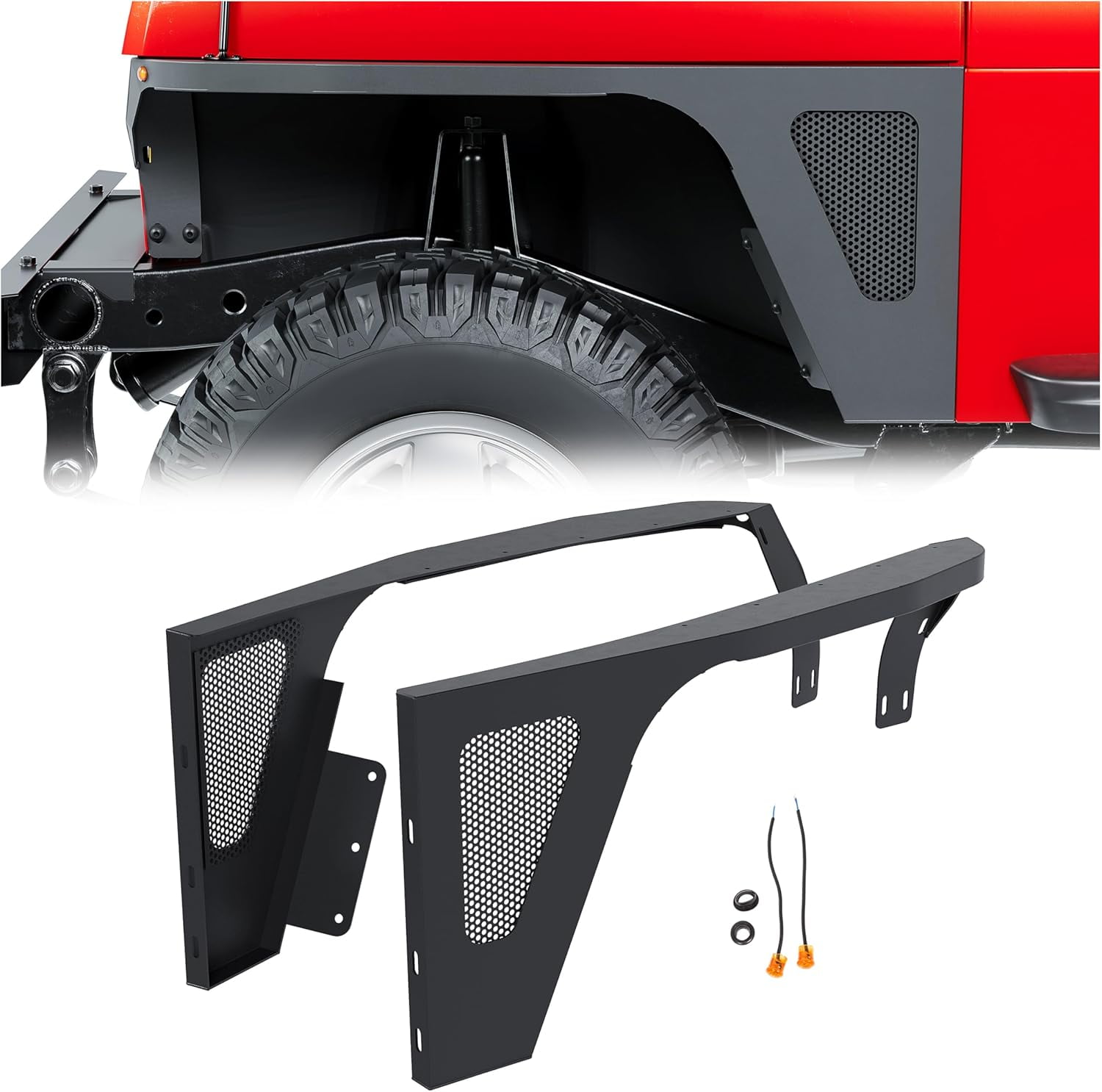 HECASA Front Fender Flares Compatible with 1987-1995 Jeep Wrangler YJ ...