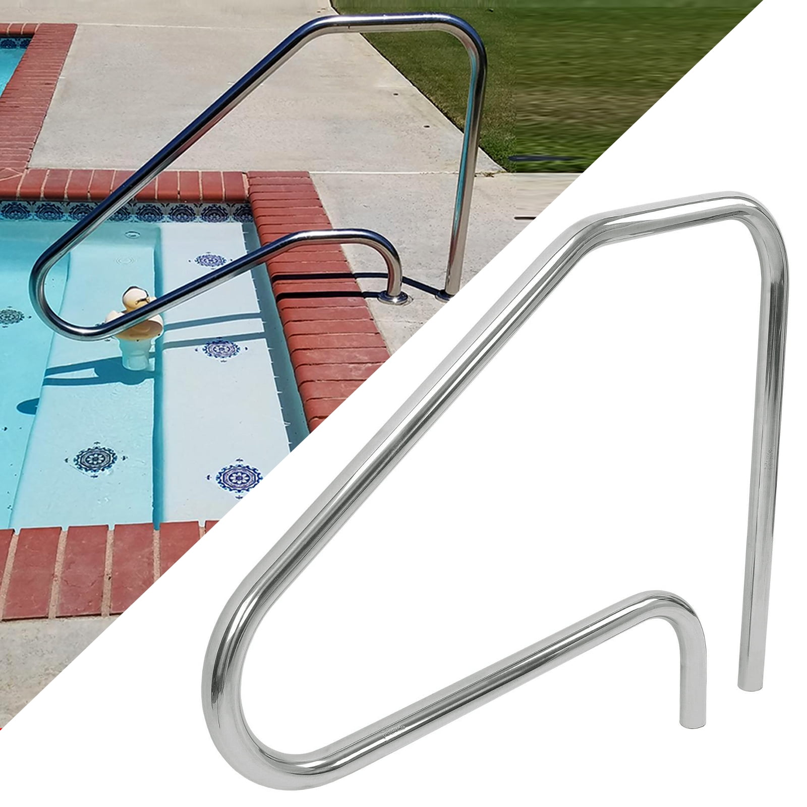 HECASA Stainless Steel In-Ground Pool Handrail, 45x36 inch Safety Steps ...