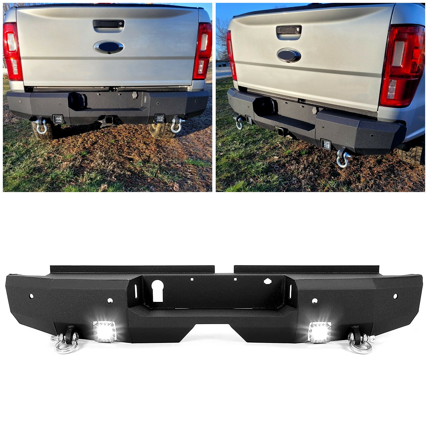 HECASA Rear Bumper W/ LED Fog Lights Fits 1999-2016 Ford F250 F350 ...