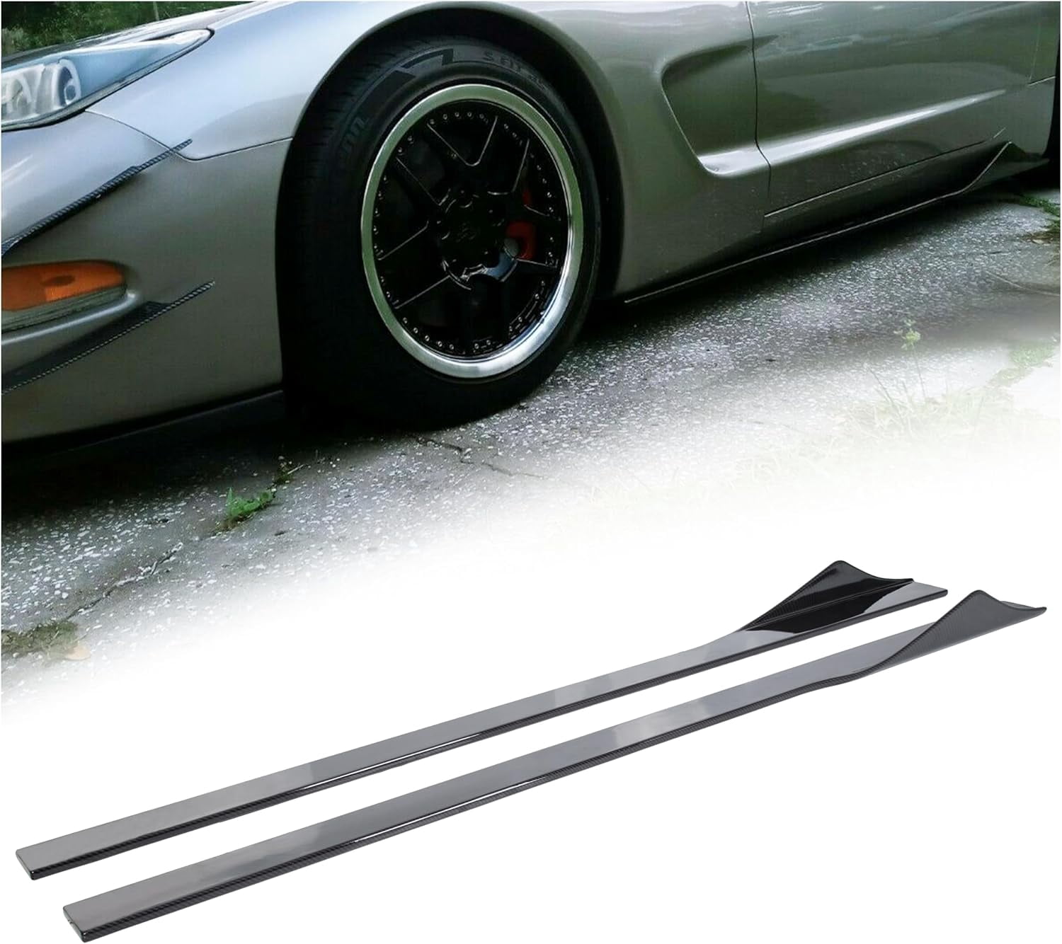 HECASA Side Skirt Compatible with 1997-2004 Chevy C5 Corvette Carbon ...