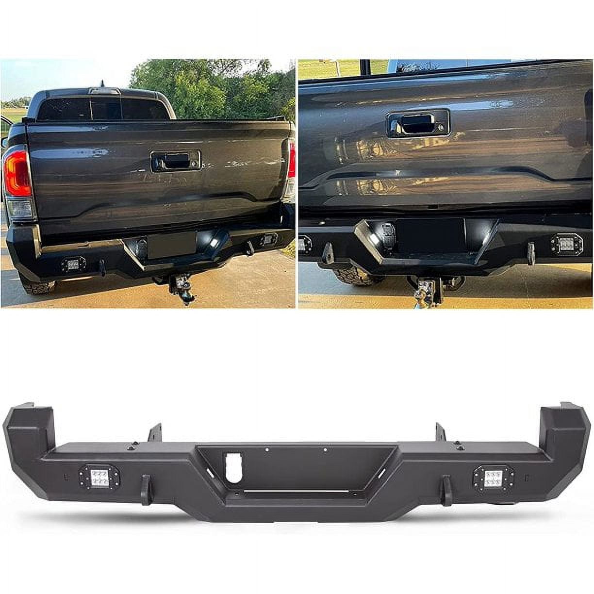 HECASA Rear Step Bumper for 2016-2022 Toyota Tacoma with LED Fog Lights ...