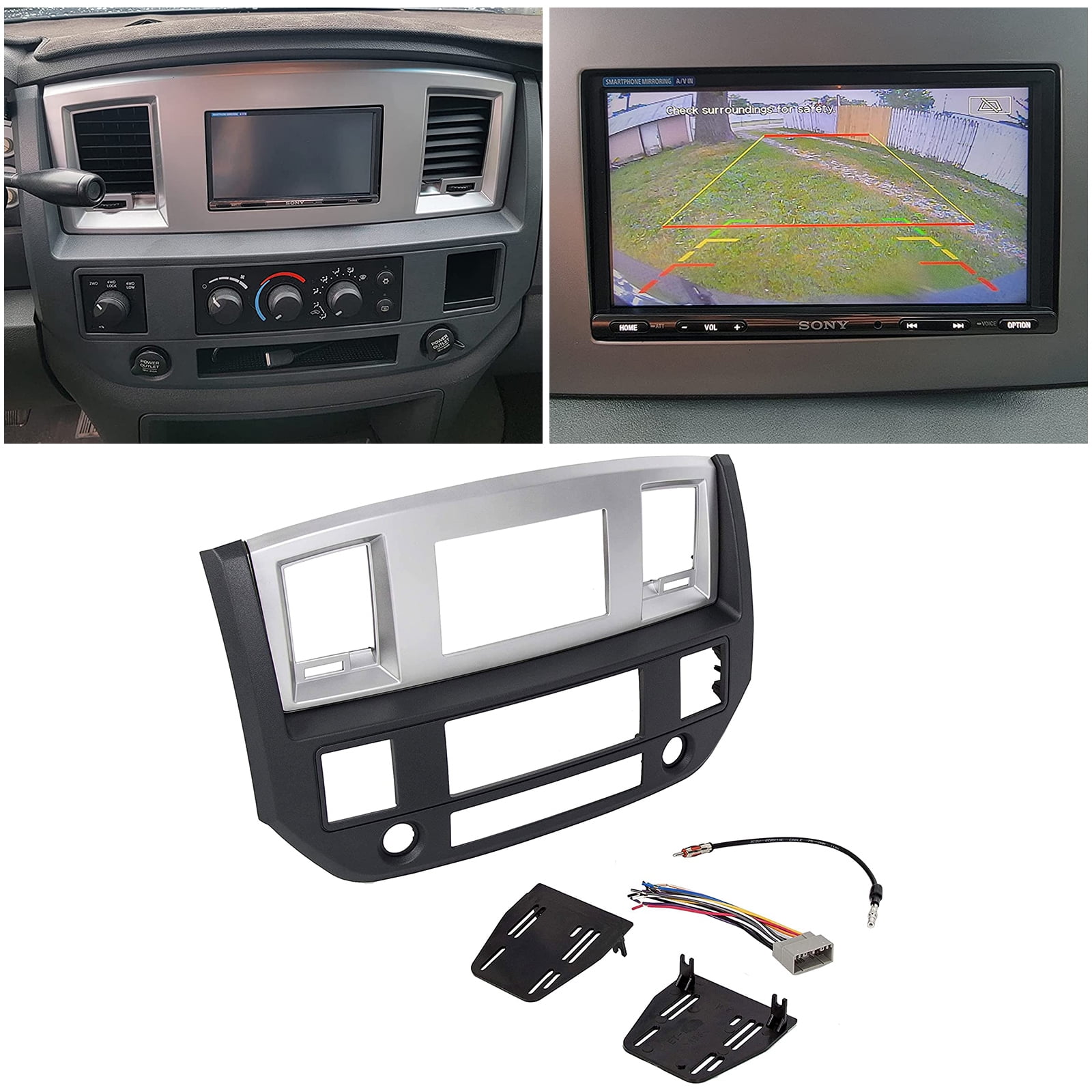 HECASA Double Din Dash Install Kit for 2006-2009 Dodge Ram Truck ...