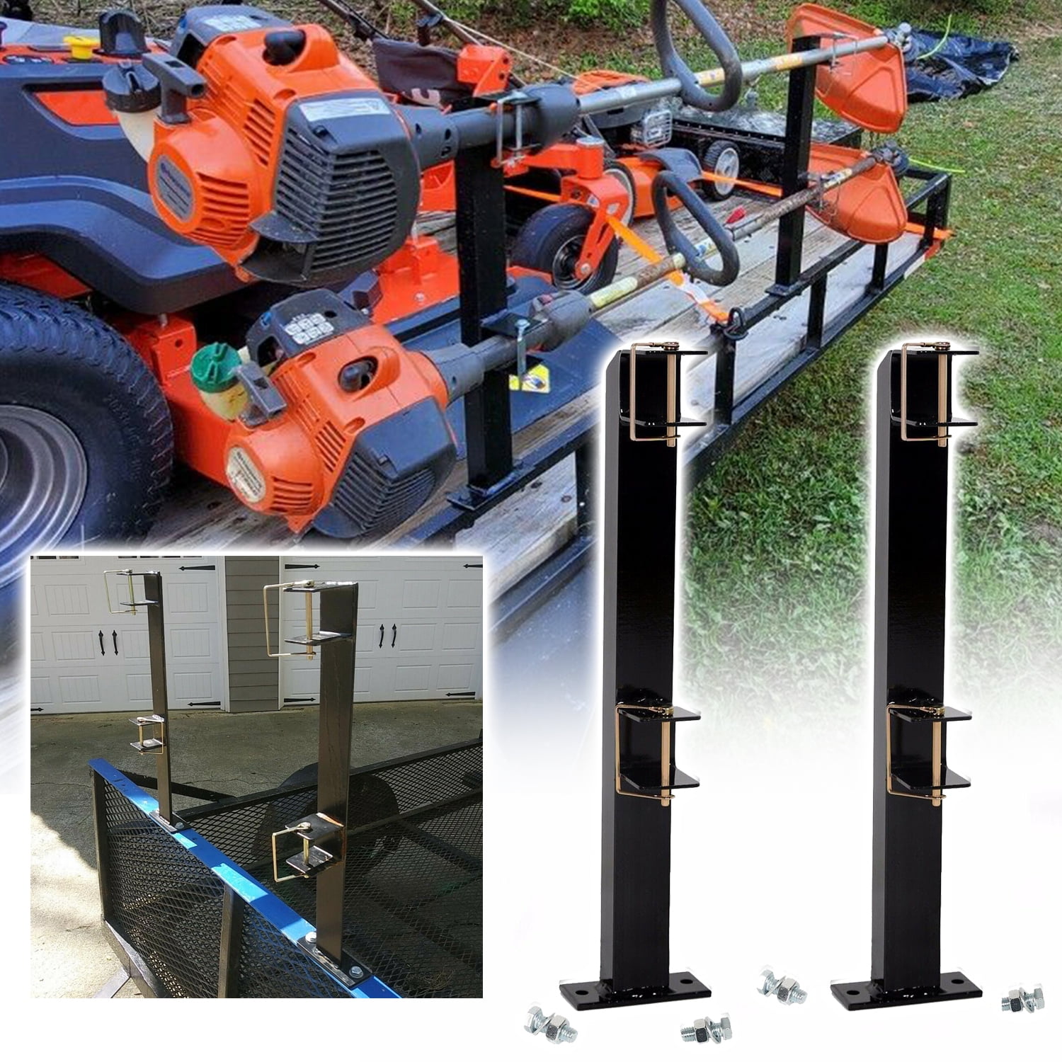 HECASA Weeder Trimmer Rack Holder, for Open Landscape Trailer, Lockable ...