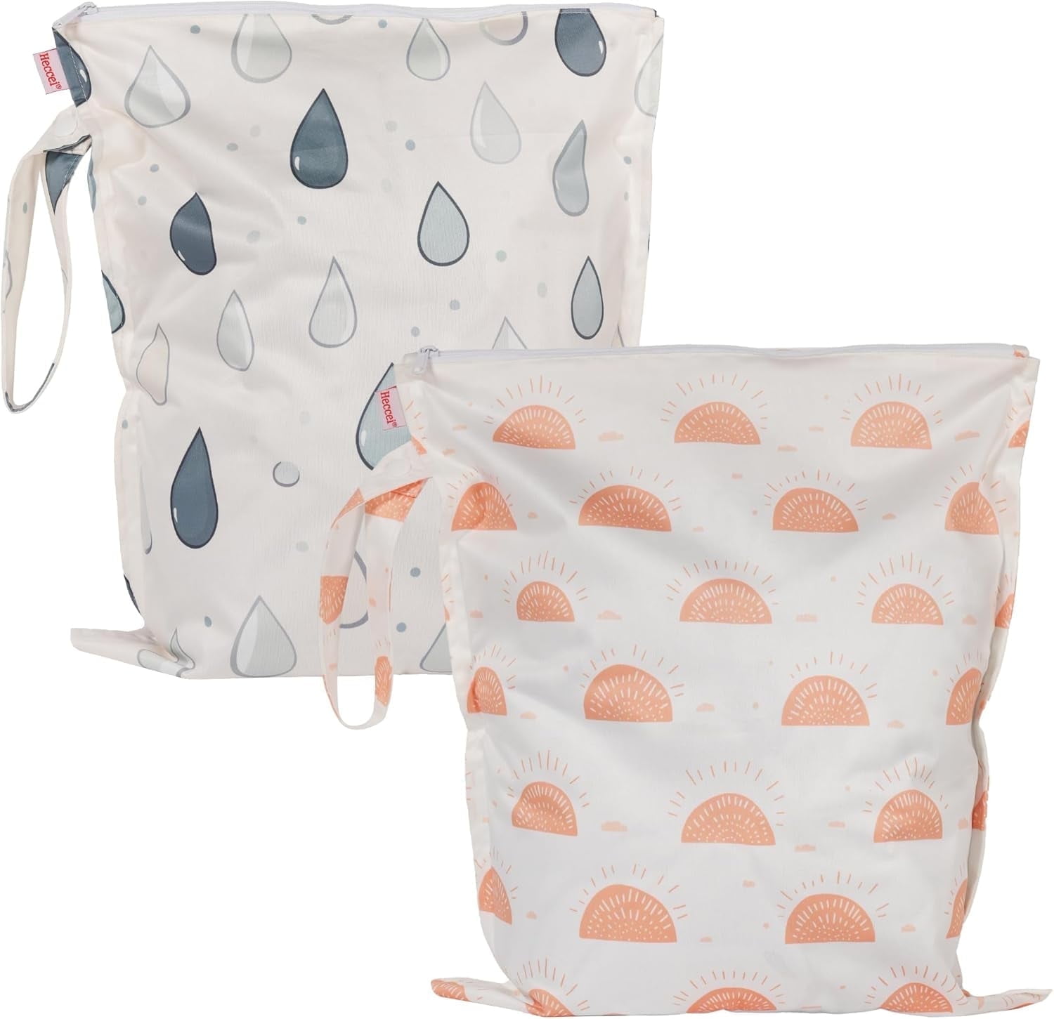 HECCEI Wet Dry Bag, 2-Pack Reusable Waterproof Wet Bags Leakproof Cloth ...