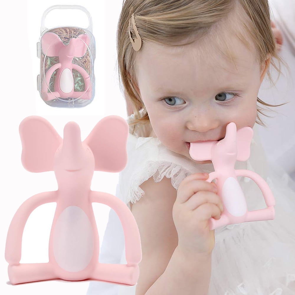 HECCEI Baby Hand Held Teether, Newborn Teething Toys, Frozen Silicone ...