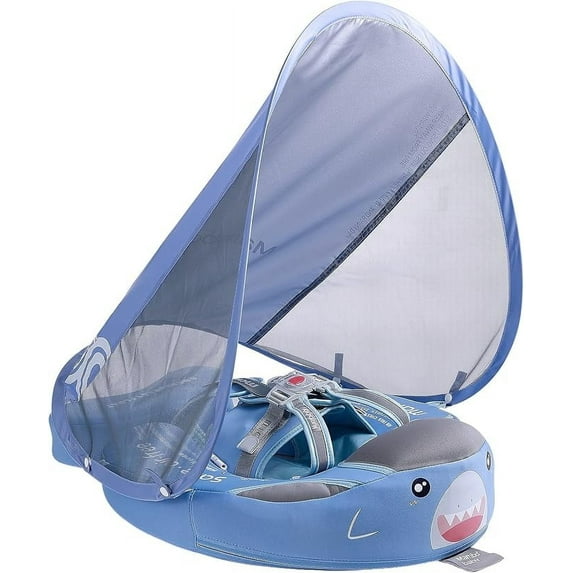 HECCEI Mambobaby Float with Canopy Non Inflatable Pool Swim Float, Blue ...
