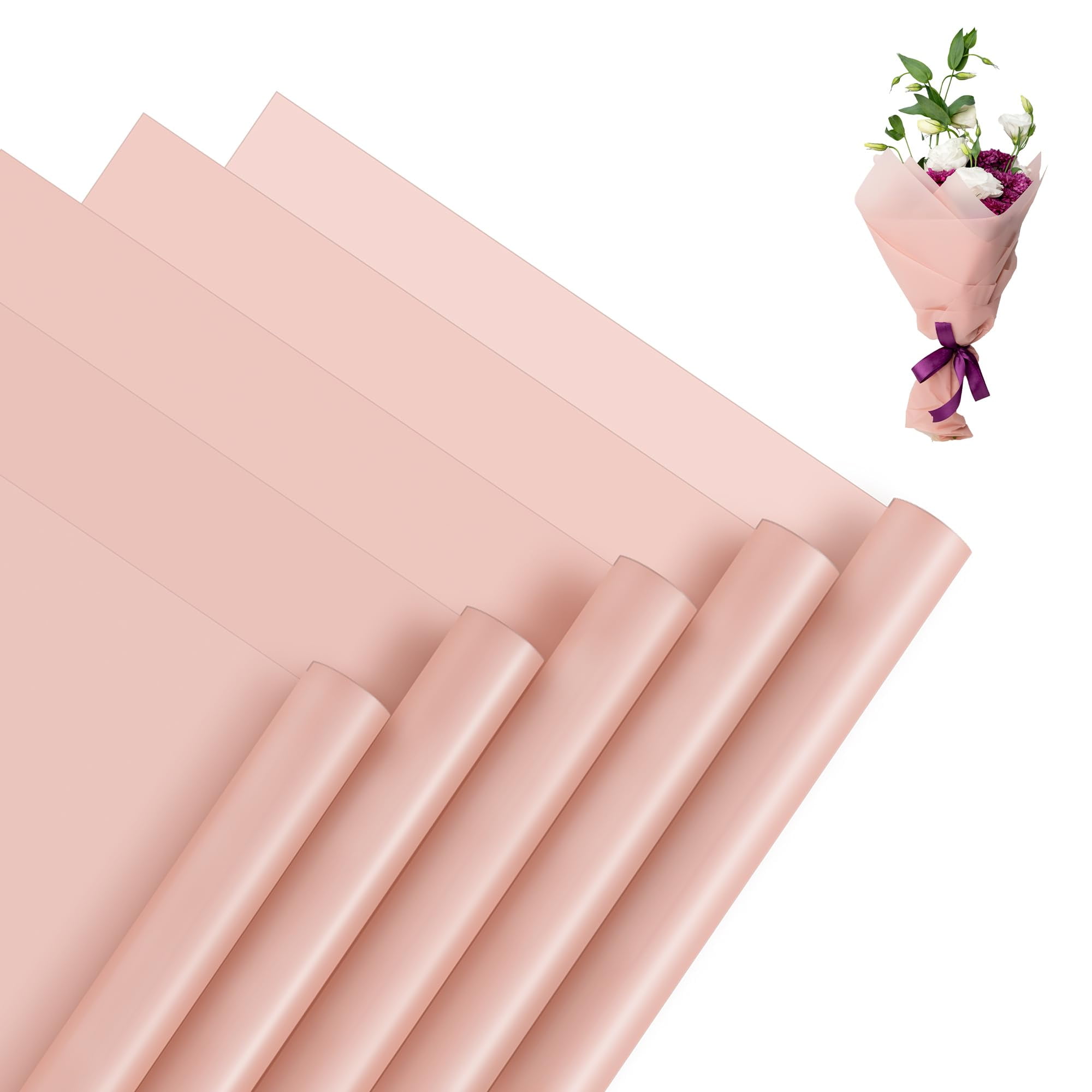 HEDOS Flower Bouquet Wrapping Paper - 20 Sheets Waterproof Korean Lotus ...