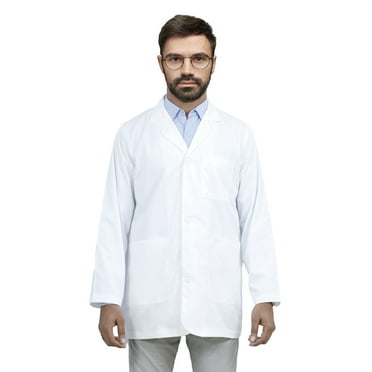 Men's Classic Length Lab Coat, White - Walmart.com