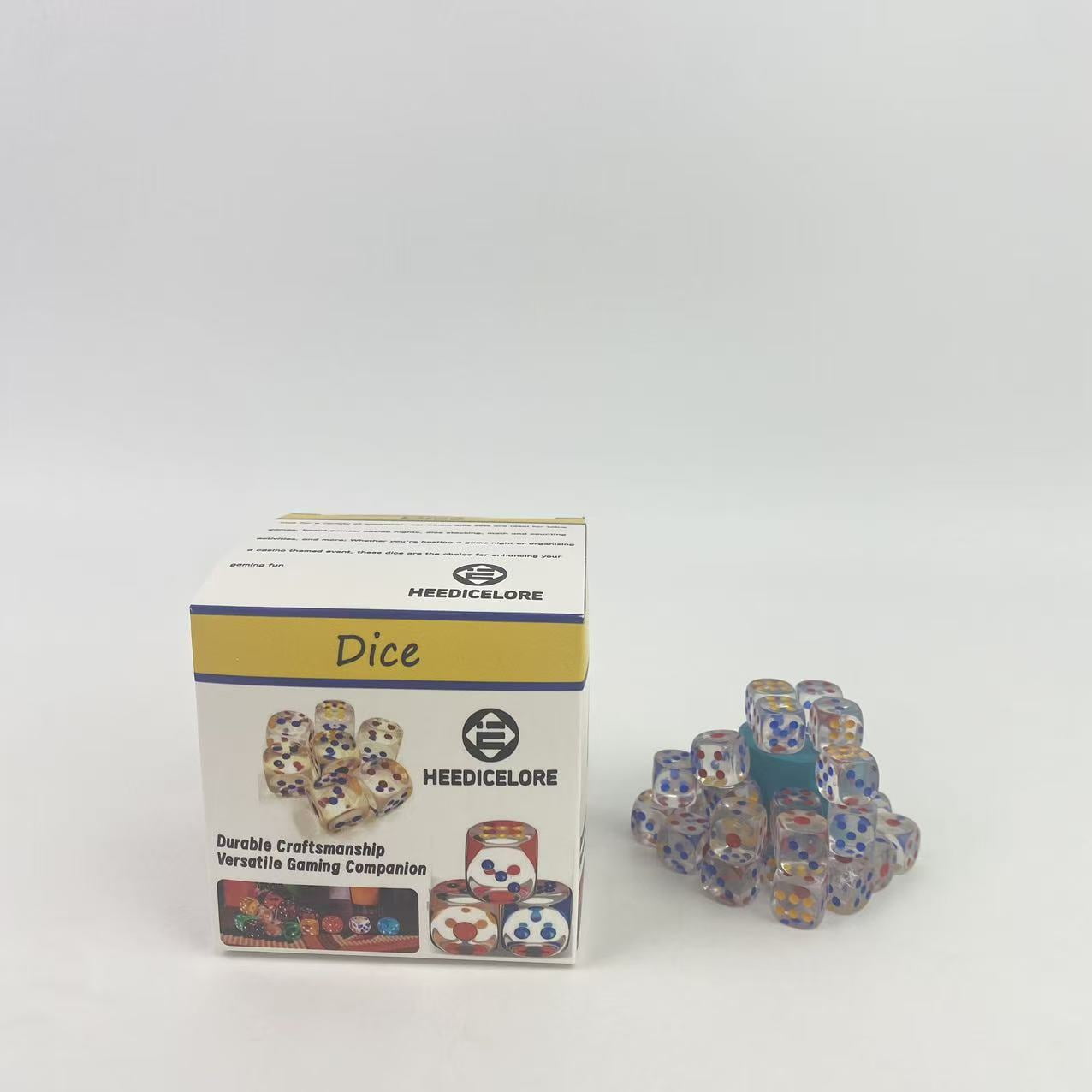 HEEDICELORE Dice,Dice with Colored, 6-Sided Transparent Dice, Fun Six ...
