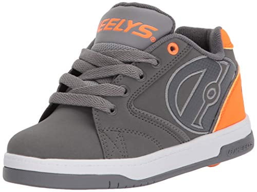 HEELYS Boy's Propel 2.0 Tennis Shoe, Charcoal/Orange/Grey, 6 M US ...