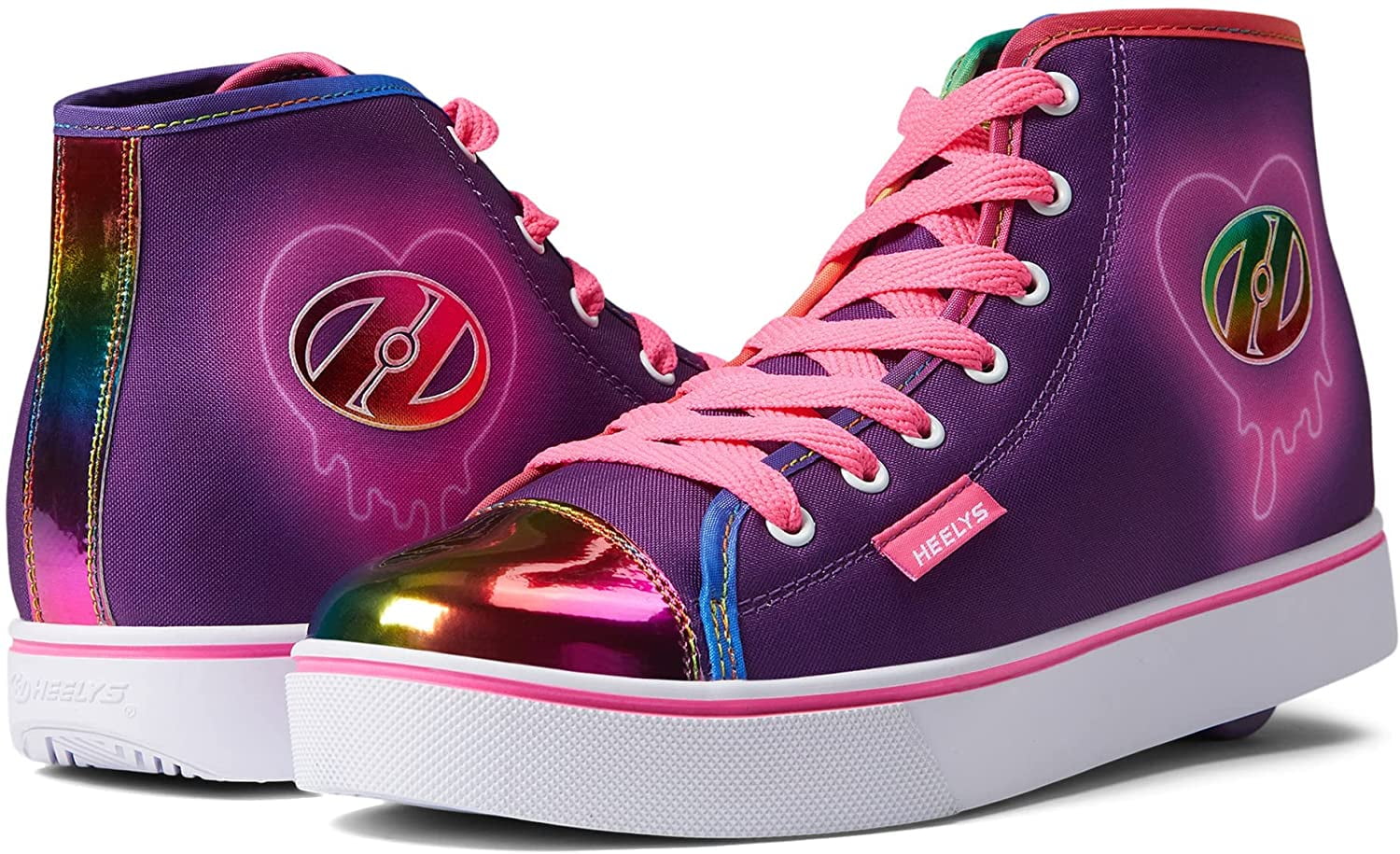 HEELYS Girl's Veloz (Little Kid/Big Kid/Adult) 8 Little Kid Purple/Rnbw ...
