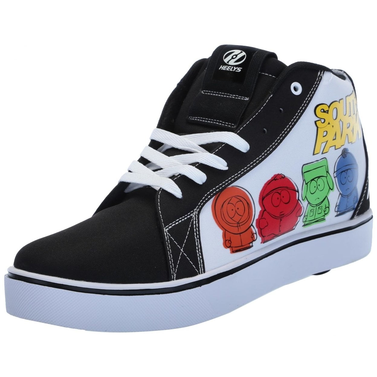 HEELYS Mens Racer Mid Wheeled Heel Shoe Black/White/Yellow HES10671M ...