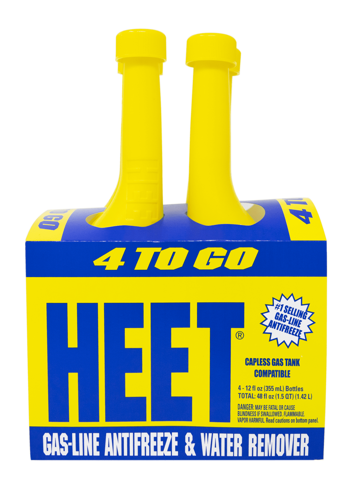 HEET Gas-Line Antifreeze & Water Remover 12 oz, 4-Pack for 4-Cycle ...