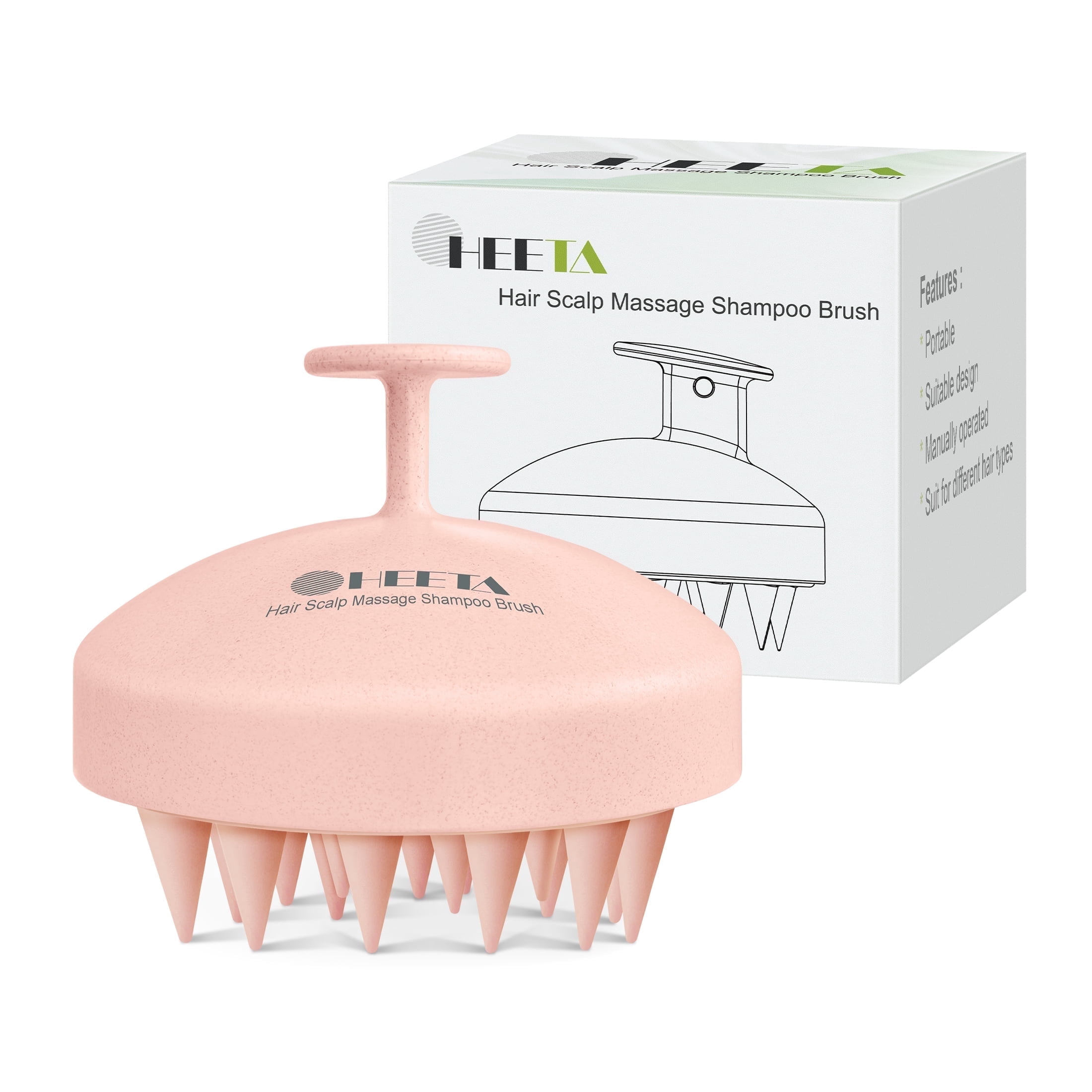 HEETA Scalp Scrubber Shampoo Brush, Massager Tool for Hair Growth, Soft ...
