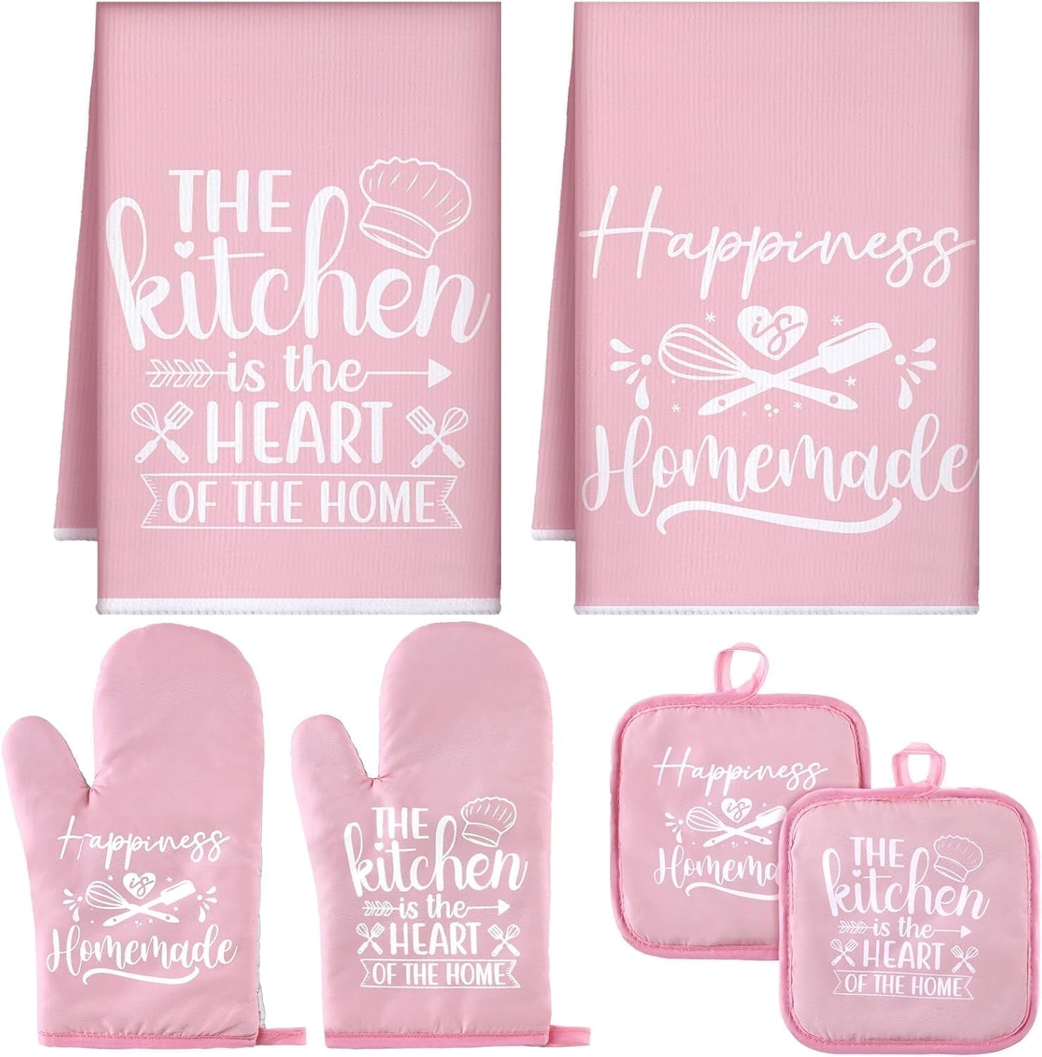 HEETLY 6 Pcs Kitchen Decor Accessories Set Farmhouse Towels Pot Holders ...