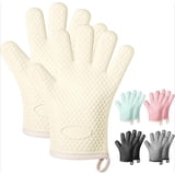 HEETLY Silicone Oven Mitts Heat Resistant 450 Degrees with Waterproof ...
