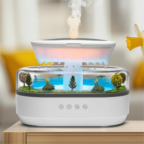 HEEYCEM Raindrop Humidifier Essential Oil Diffuser with Natural White ...