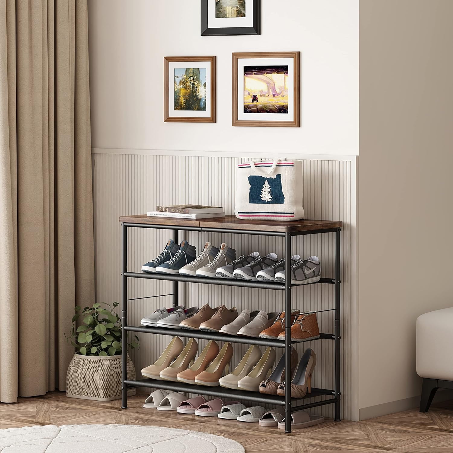 HEFPTURE SpatialMaster 4-Tier Shoe Rack – Modern Organizer with Smooth ...