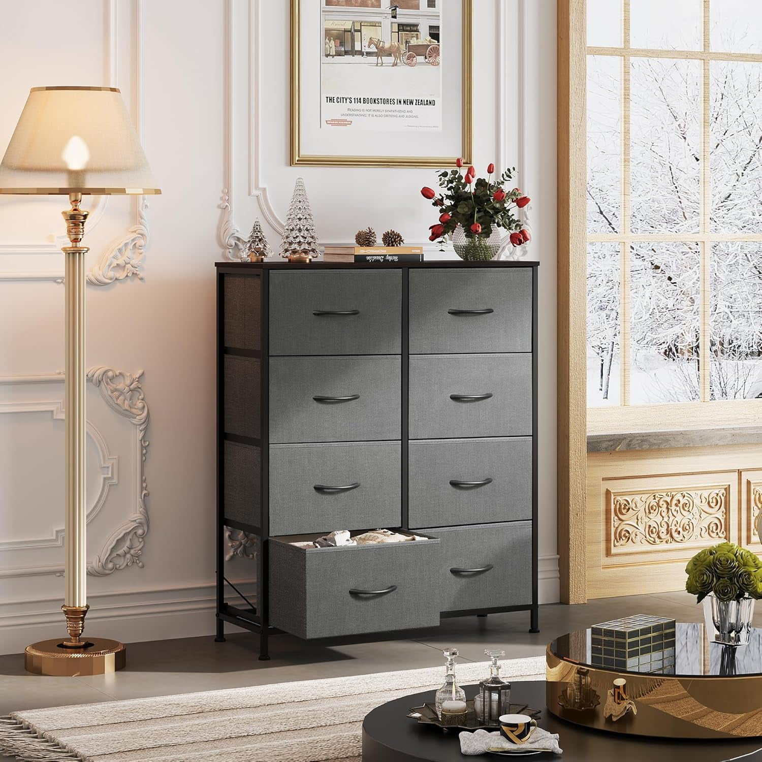 HEFPTURE, 8-Drawer Storage Cabinet – Spacious Fabric Organizer with ...