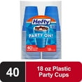 Hefty Party On Disposable Plastic Party Cups, Blue, 18 oz., 40 Count ...