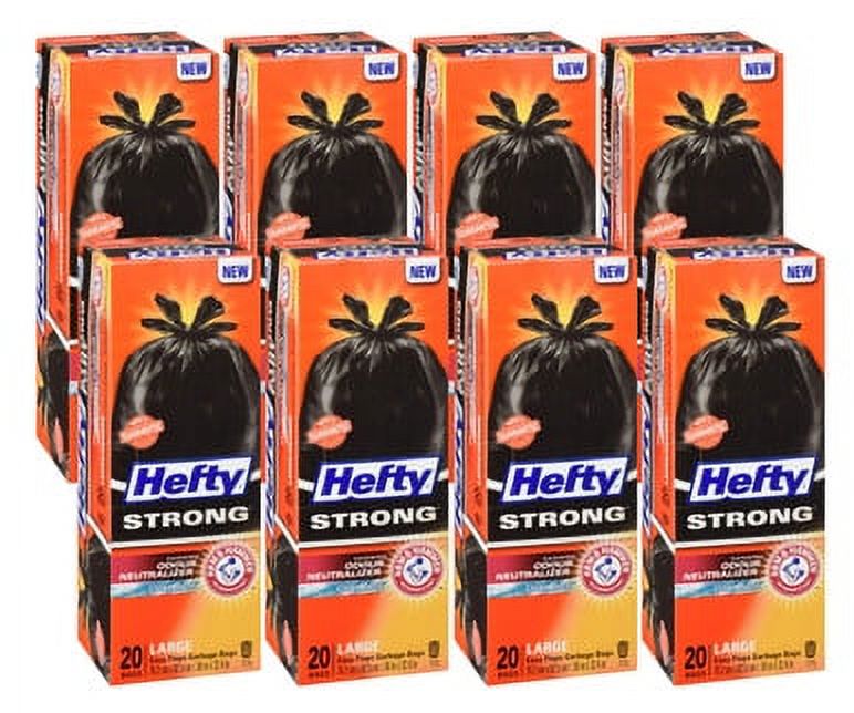 HEFTY Strong Easy Flaps Garbage Bags, Large 77 L, 20 Bags (8/Case ...