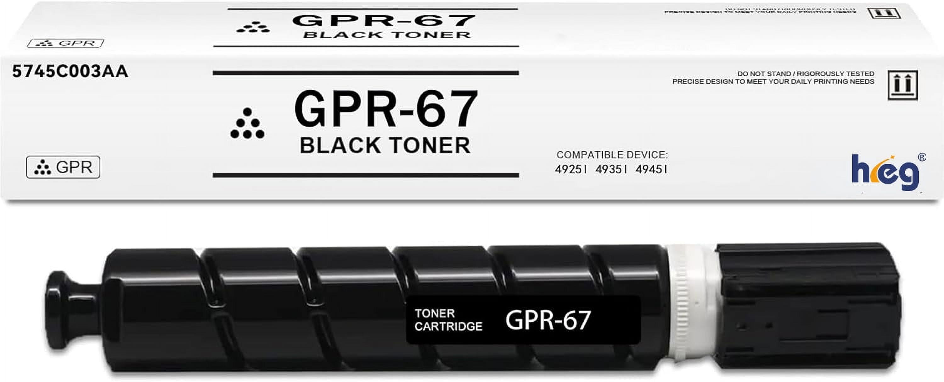 HEG GPR-67 GPR67 High Capacity Black Toner Cartridge 5745C003AA Compatible for Canon imageRUNNER ...