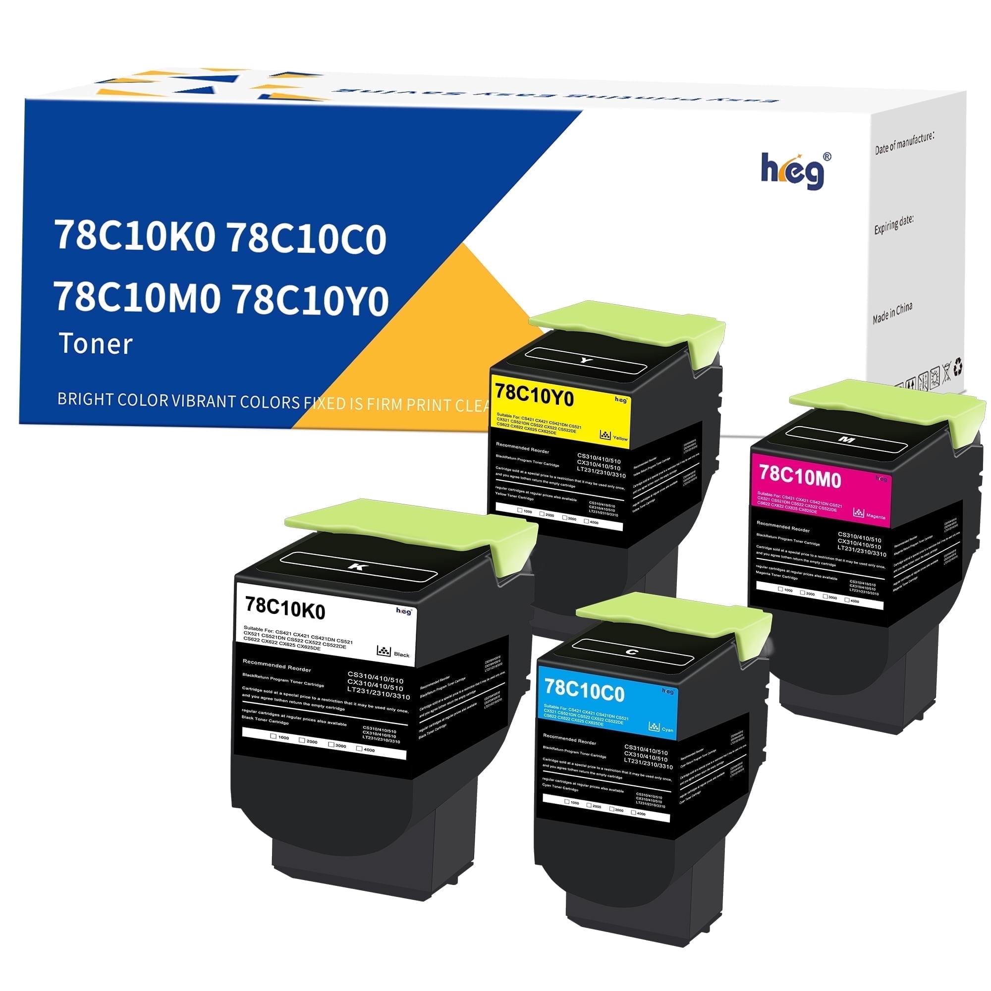CS421 CX421 Toner Cartridge Replacement For lexmark toner CS421,CX421 ...