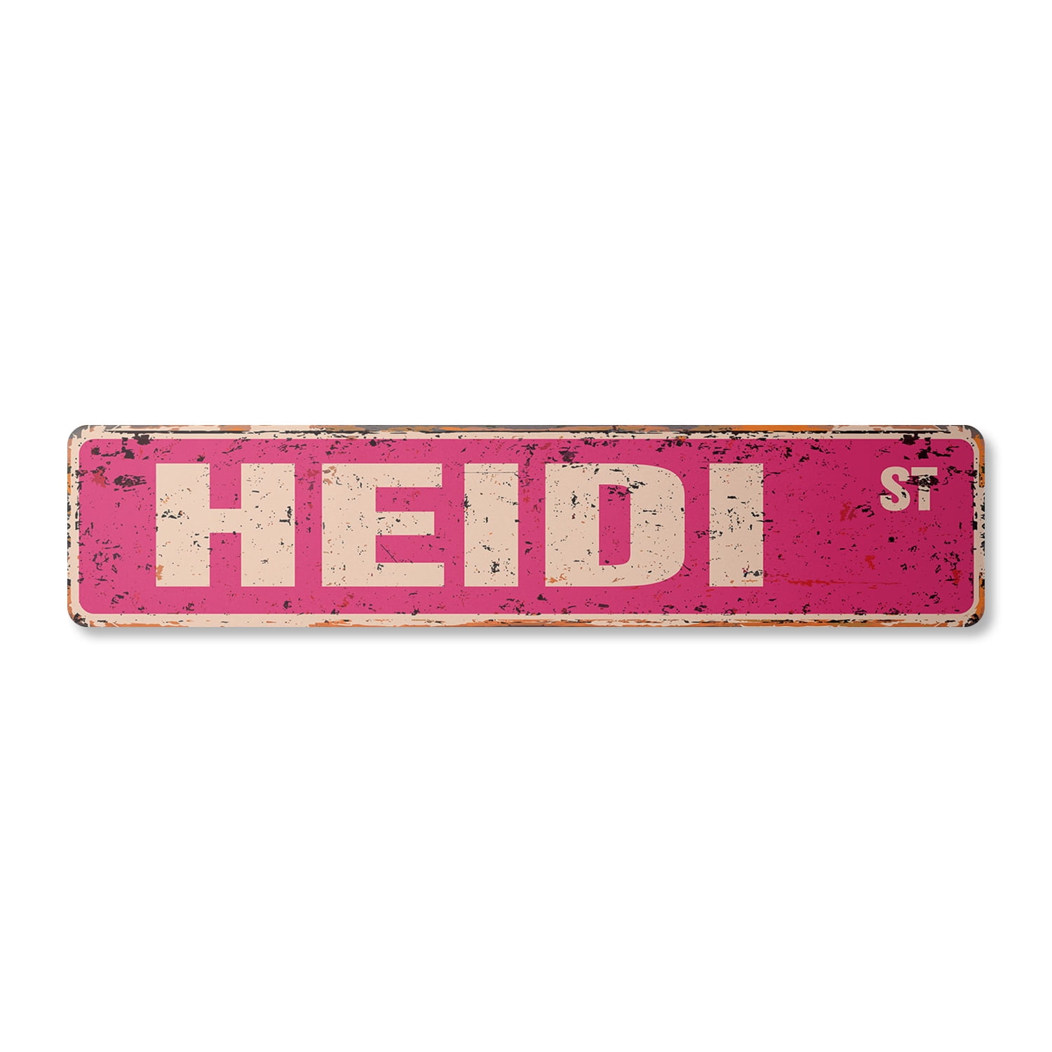 HEIDI Vintage Aluminum Street Sign Childrens Name Room Metal Sign ...