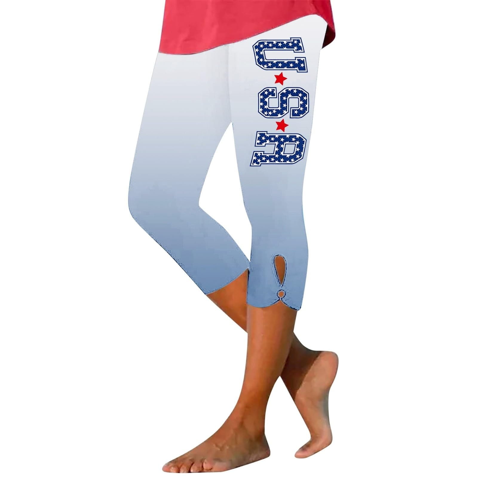 HEILAU 4th of July Capri Leggings for Women Independence Day American ...