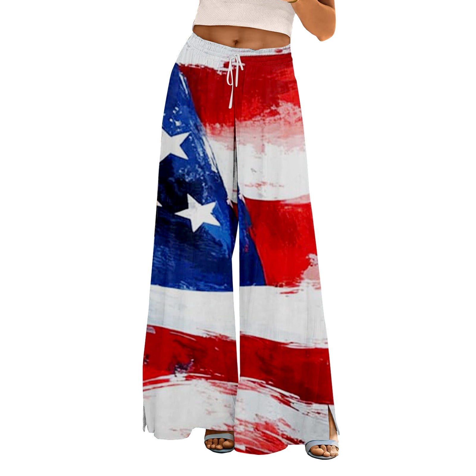 HEILAU 4th of July Pants for Women Independence Day American Flag ...