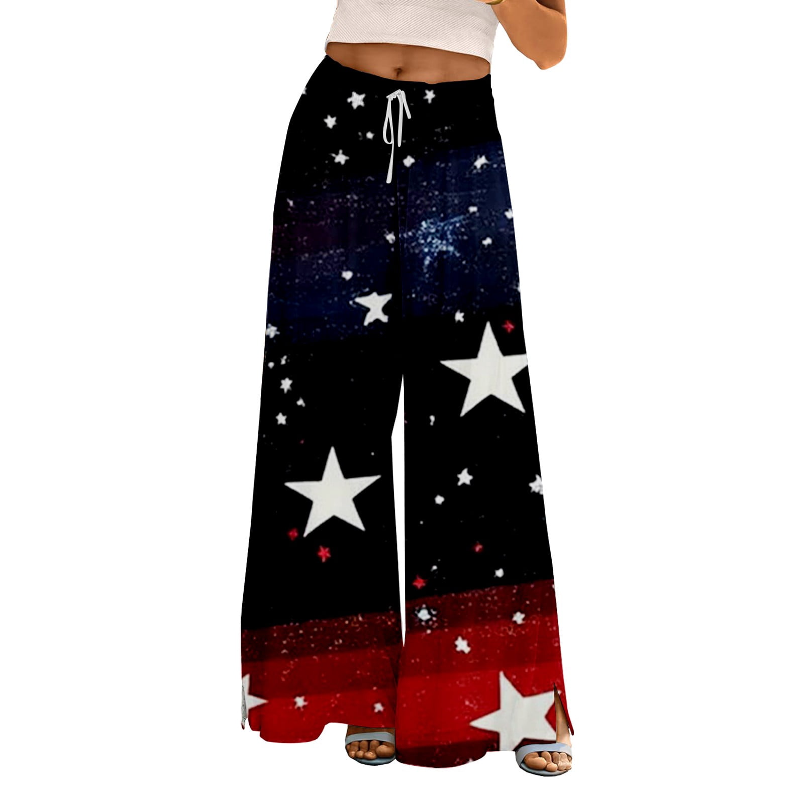 HEILAU 4th of July Pants for Women Independence Day American Flag ...