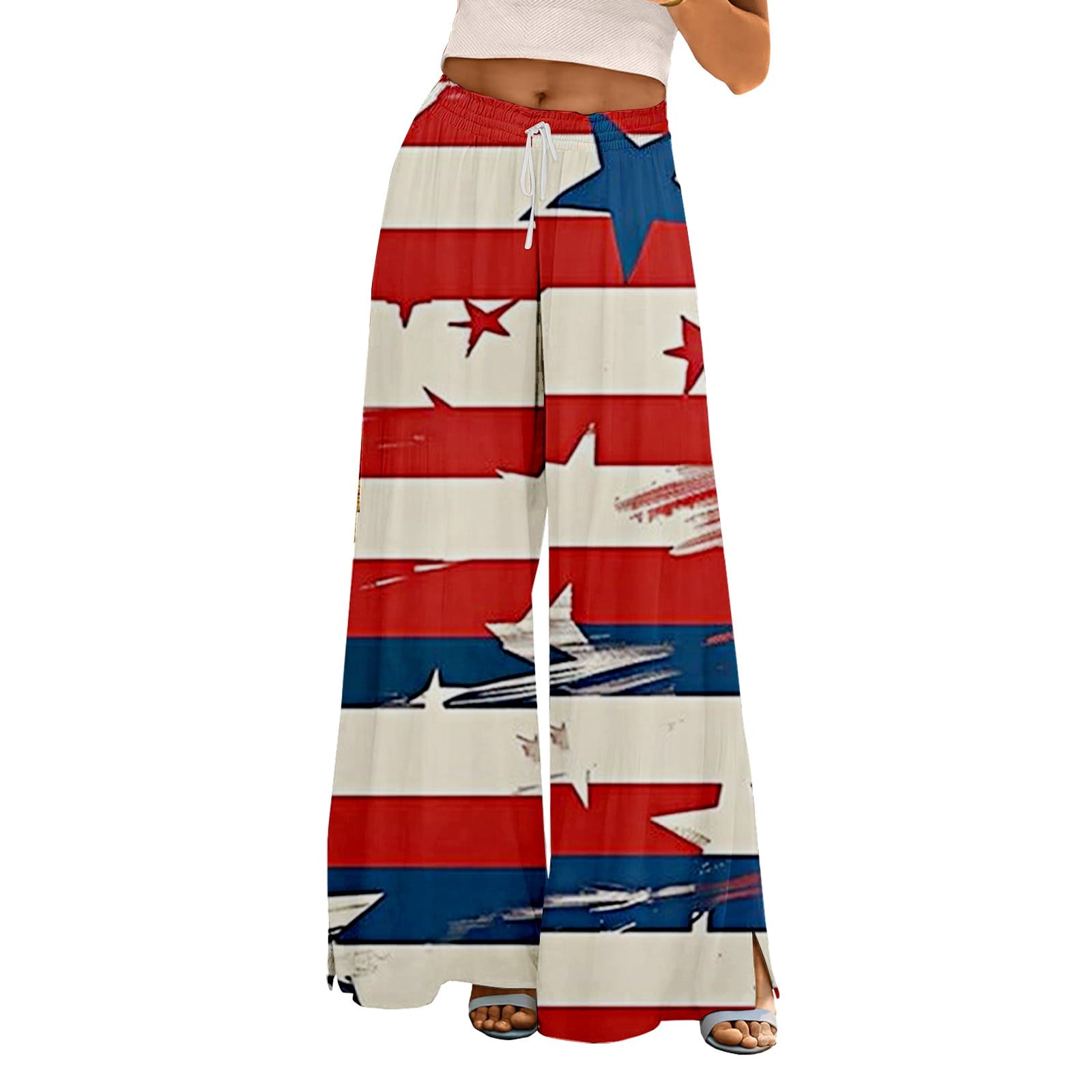 HEILAU 4th of July Pants for Women Independence Day American Flag ...
