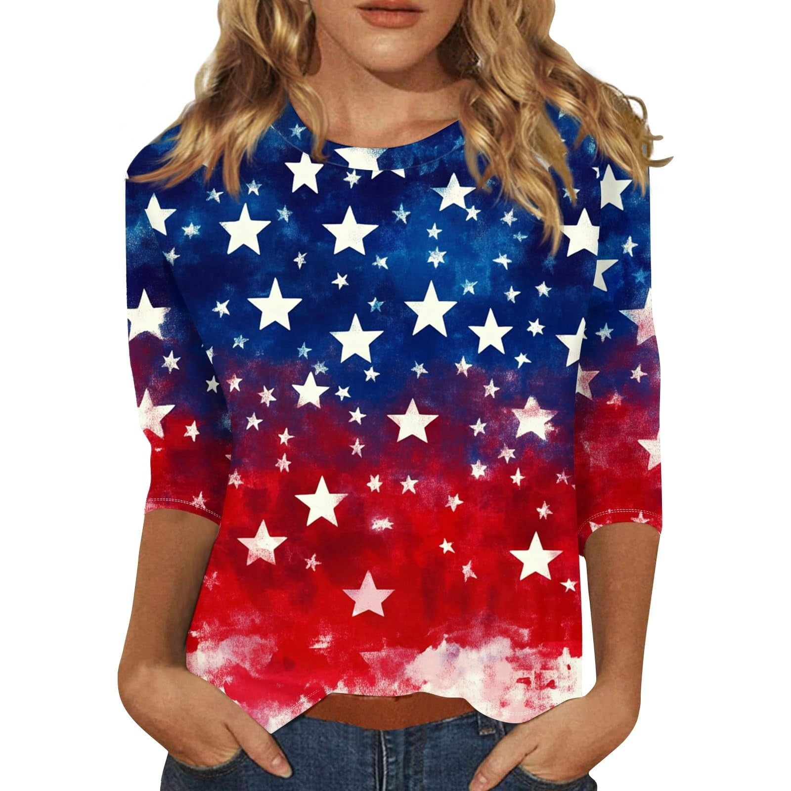 HEILAU American Flag Graphic T Shirts for Women 4th of July Patriotic ...