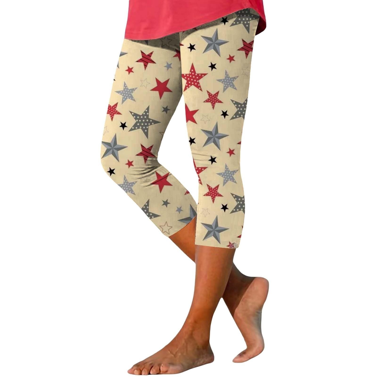 HEILAU Indenpendence Day Capri Leggings for Women 4Th Of July Pants ...