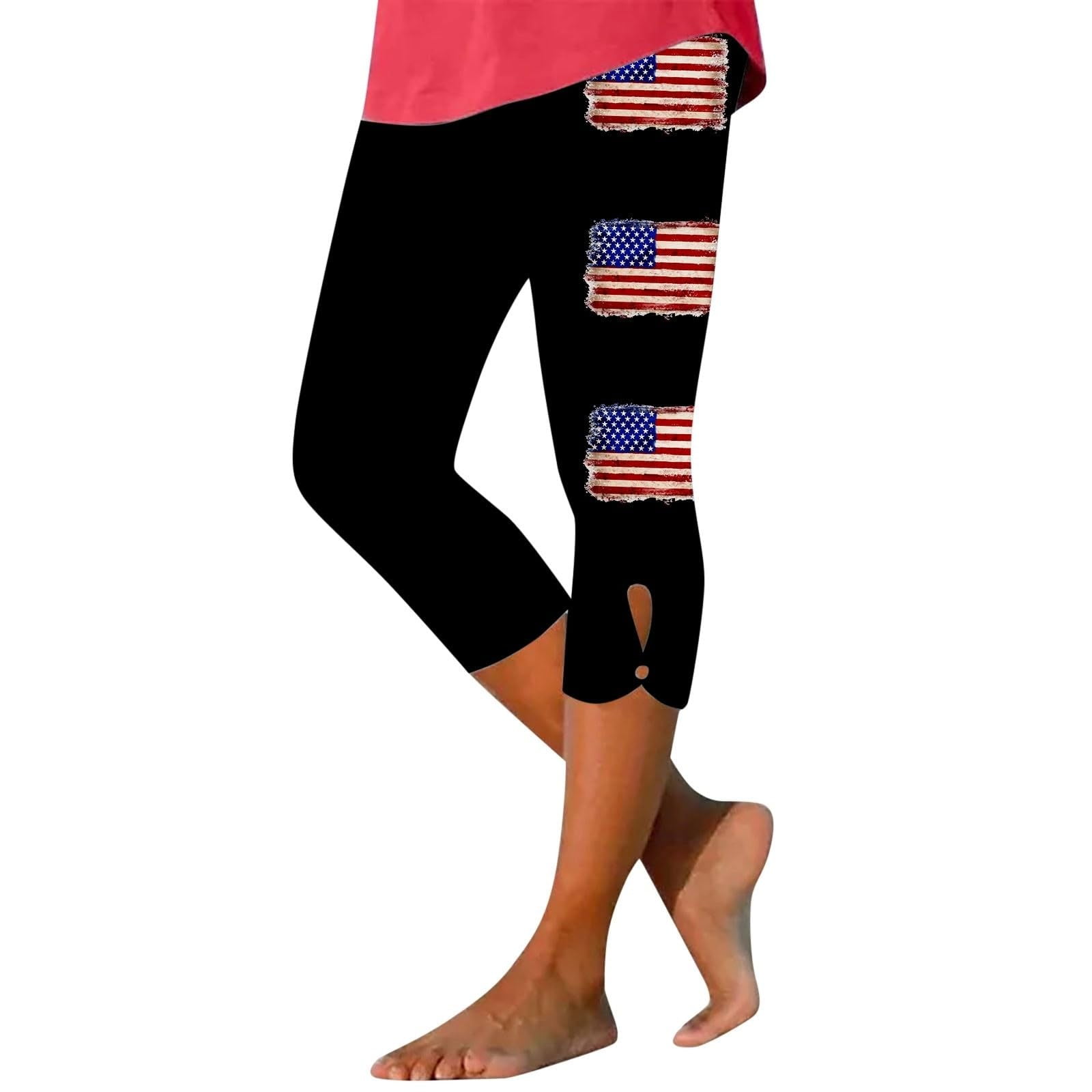 HEILAU Indenpendence Day Capri Leggings for Women American Flag 2025 ...
