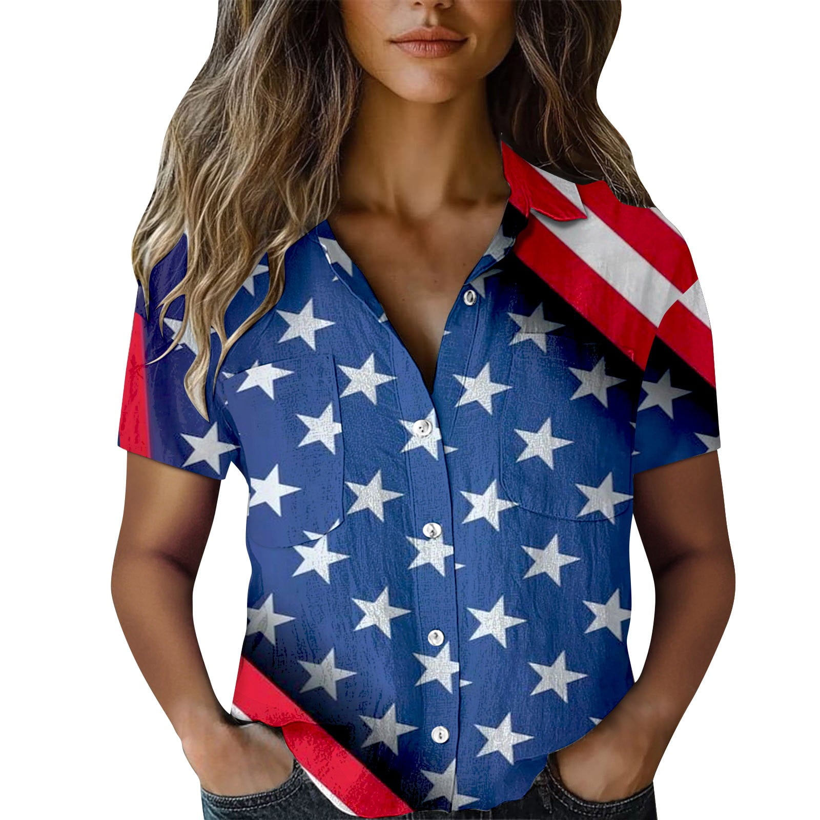 HEILAU Independence Day Shirts for Women 4th of July American Flag ...