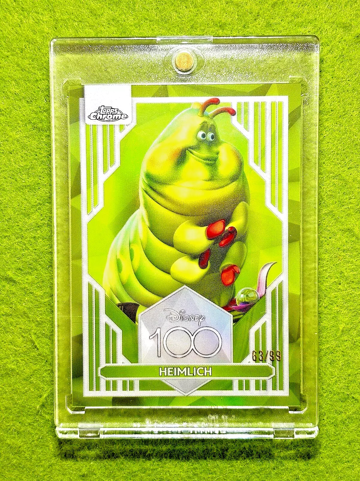 HEIMLICH Disney 100 GREEN REFRACTOR #/99 CARD 2023 Topps Chrome DISNEY ...