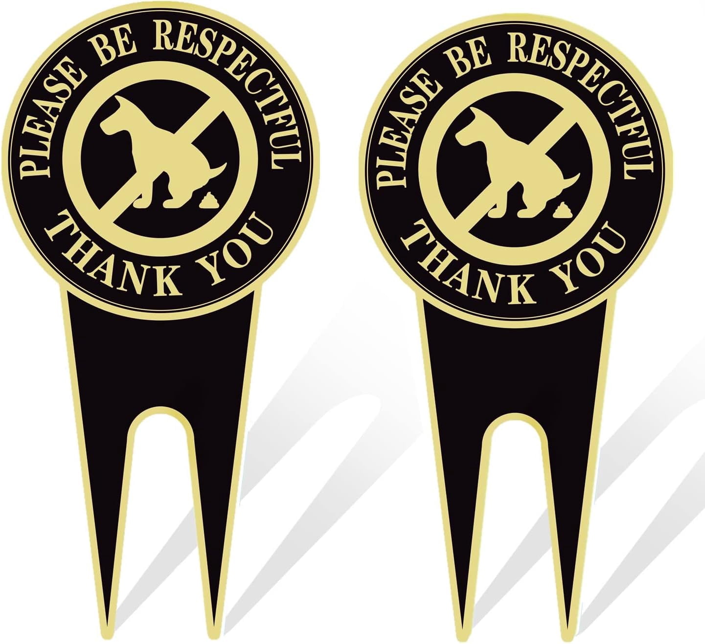 HEIOKEY 2 Pack Double Sided No Dog Pooping Sign with Stake 12" x 6 ...