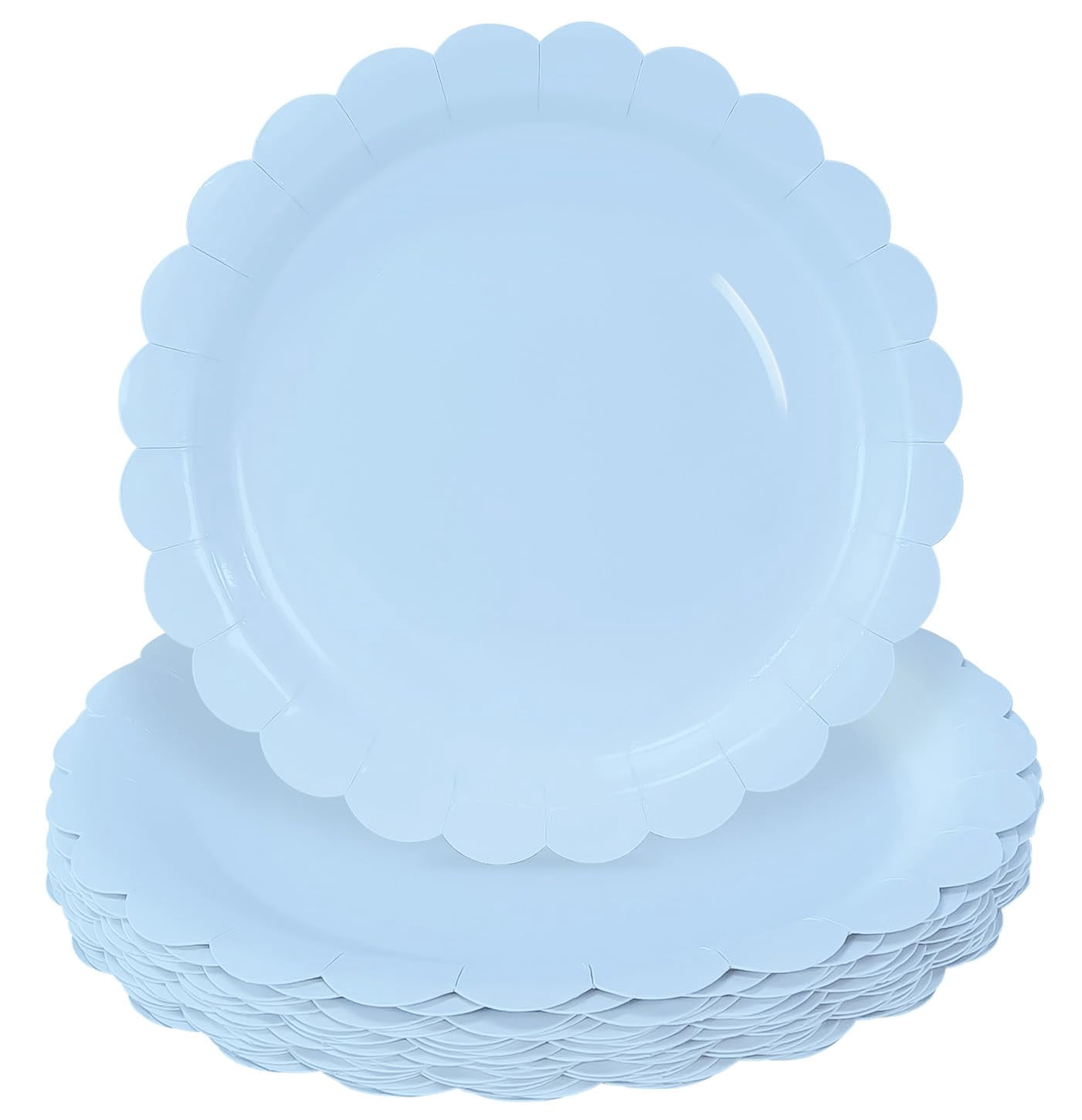 HEIPINIUYE 50 Pieces Light AIF9 Blue Paper Plates 9 Inch Baby Blue ...
