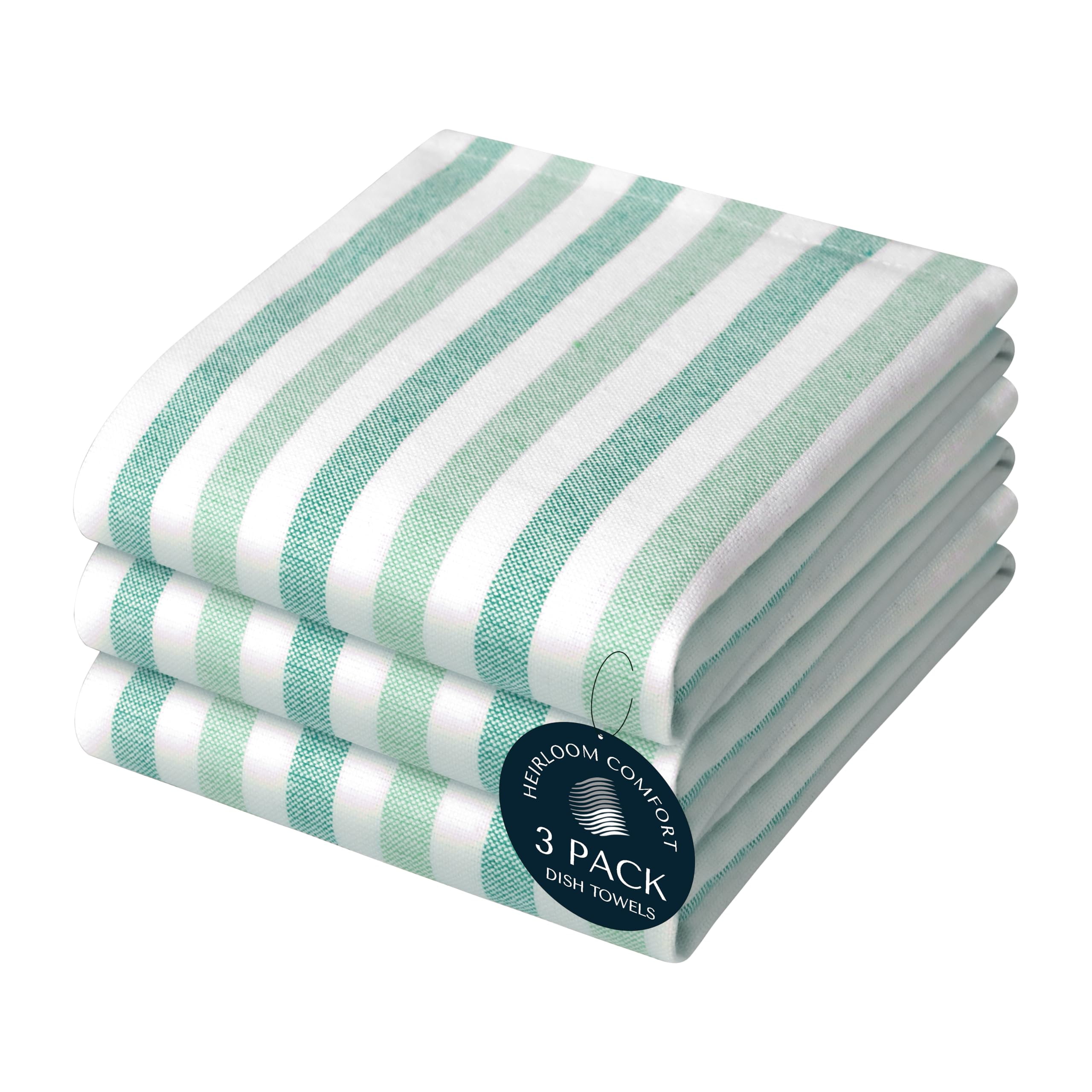 HEIRLOOM COMFORT Fiesta Stripe Dish Towels 3 Pack, 18x26 Inch, 100% ...