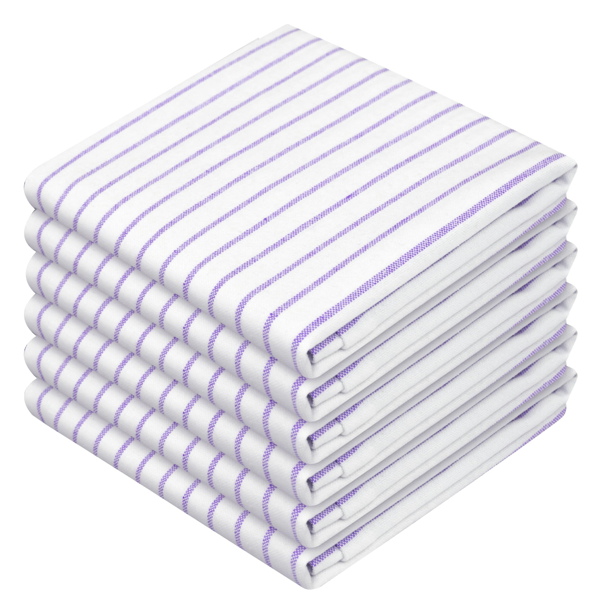 HEIRLOOM COMFORT Lavender Stripe Kitchen Towels, 5 Pack, 100% Cotton ...