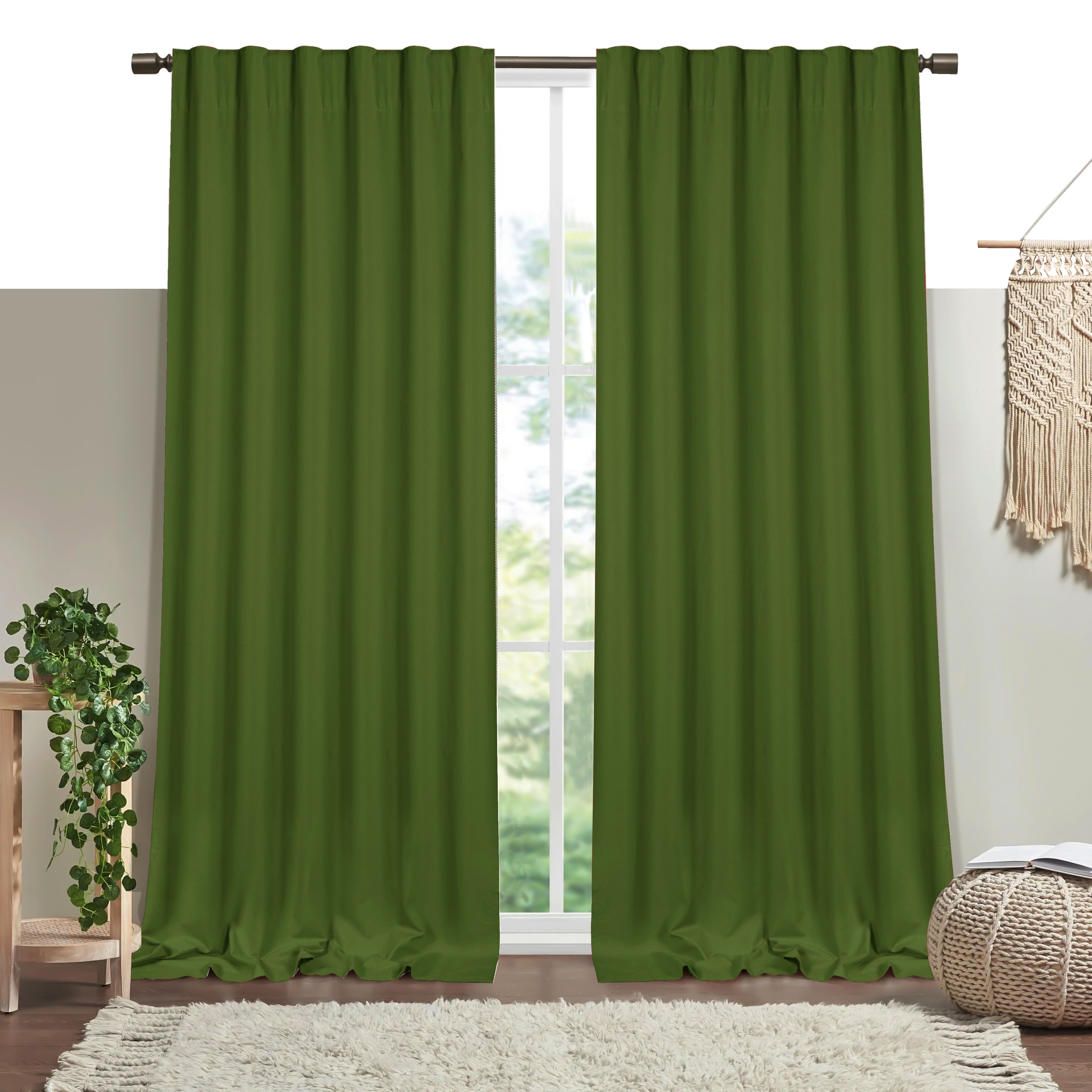 HEIRLOOM COMFORT Mint Green Solid Panel Curtains, 84 Inches Long, Set ...