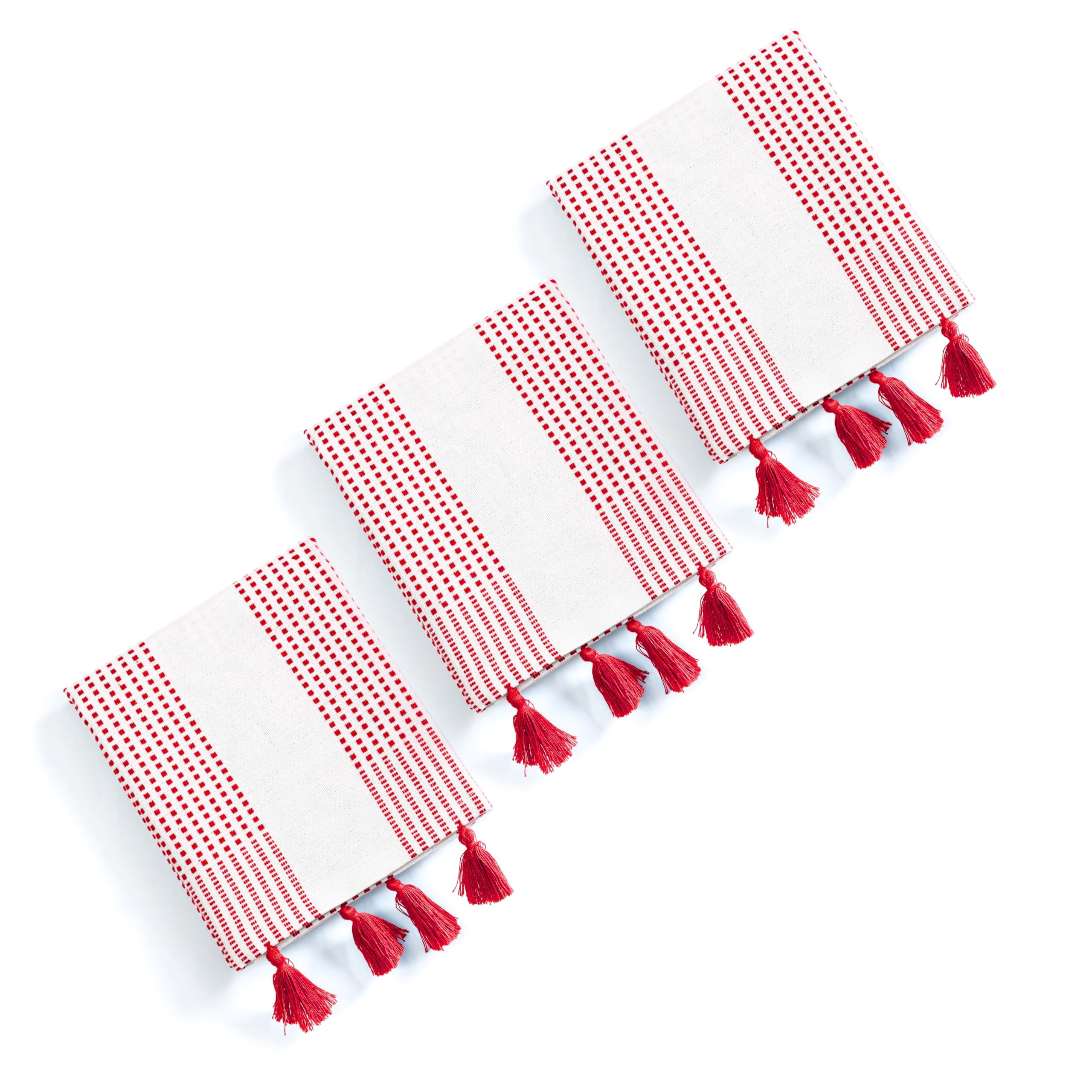 HEIRLOOM COMFORT Red Decorative Dotted Kitchen Towels 16x26 Inch, 3 ...