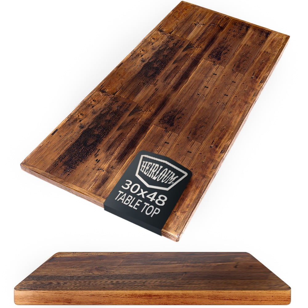HEIRLOUM Reclaimed Wood Table Top - Rustic Recycled Solid Wooden Piece ...