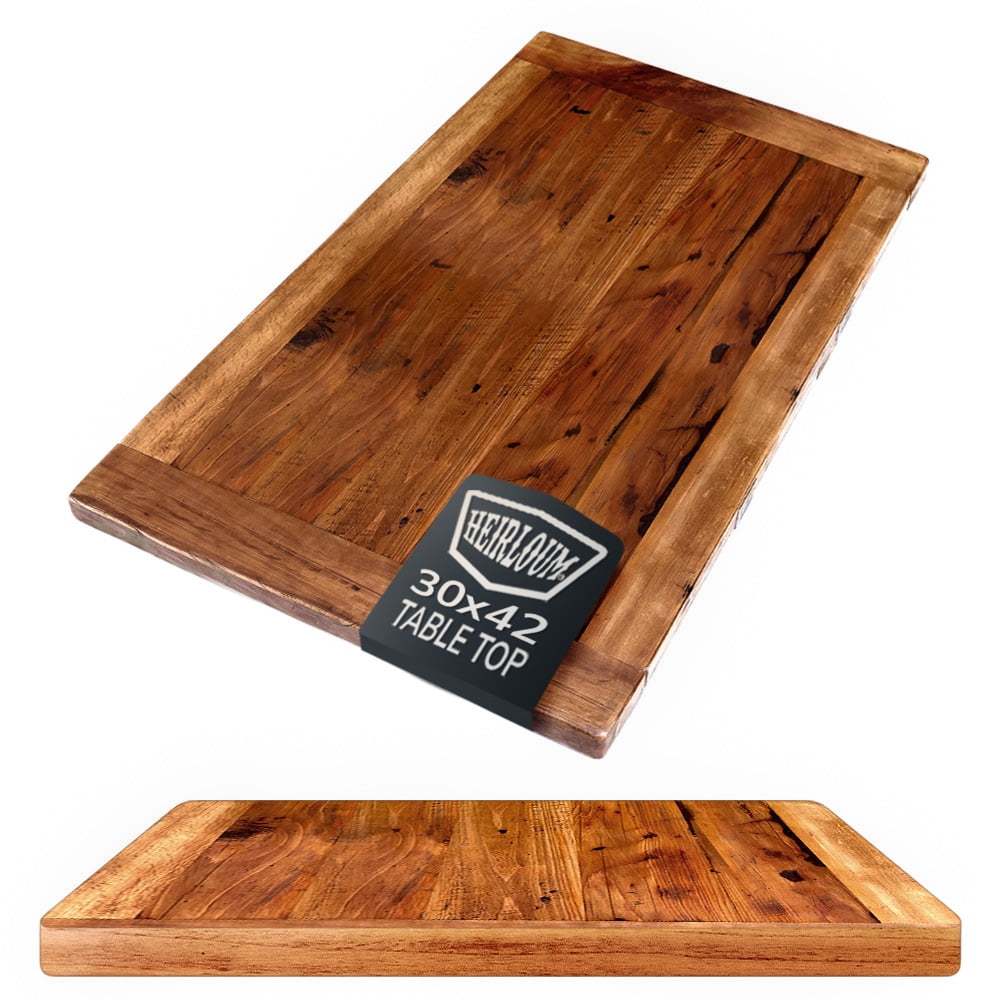 HEIRLOUM Reclaimed Wood Table Top - Rustic Recycled Solid Wood Perfect ...