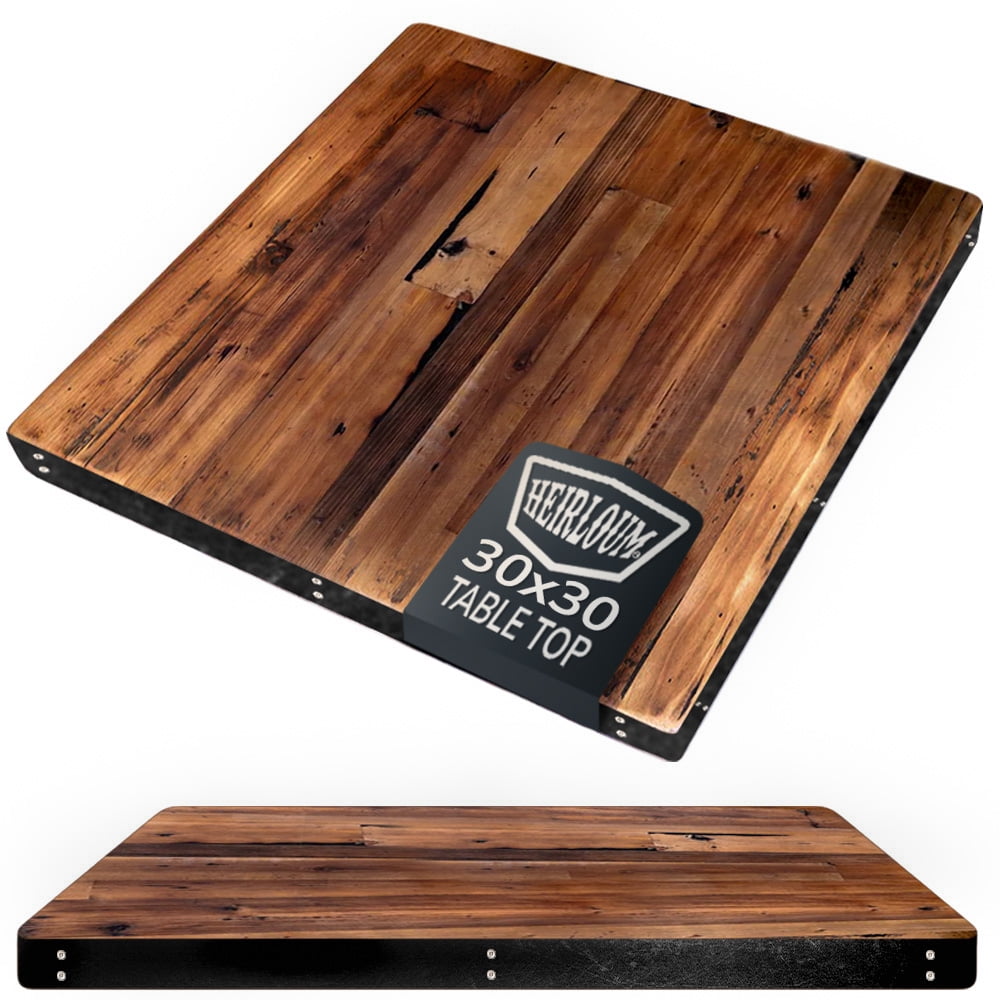 HEIRLOUM Reclaimed Wood Table Top - Rustic Recycled Solid Wood Perfect ...