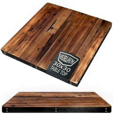 HEIRLOUM Reclaimed Wood Table Top - Rustic Recycled Solid Wood Perfect ...