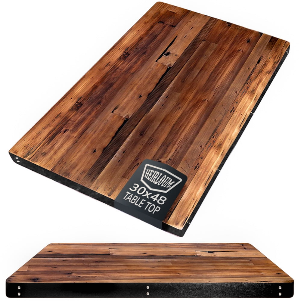 HEIRLOUM Reclaimed Wood Table Top - Rustic Recycled Solid Wood Perfect ...