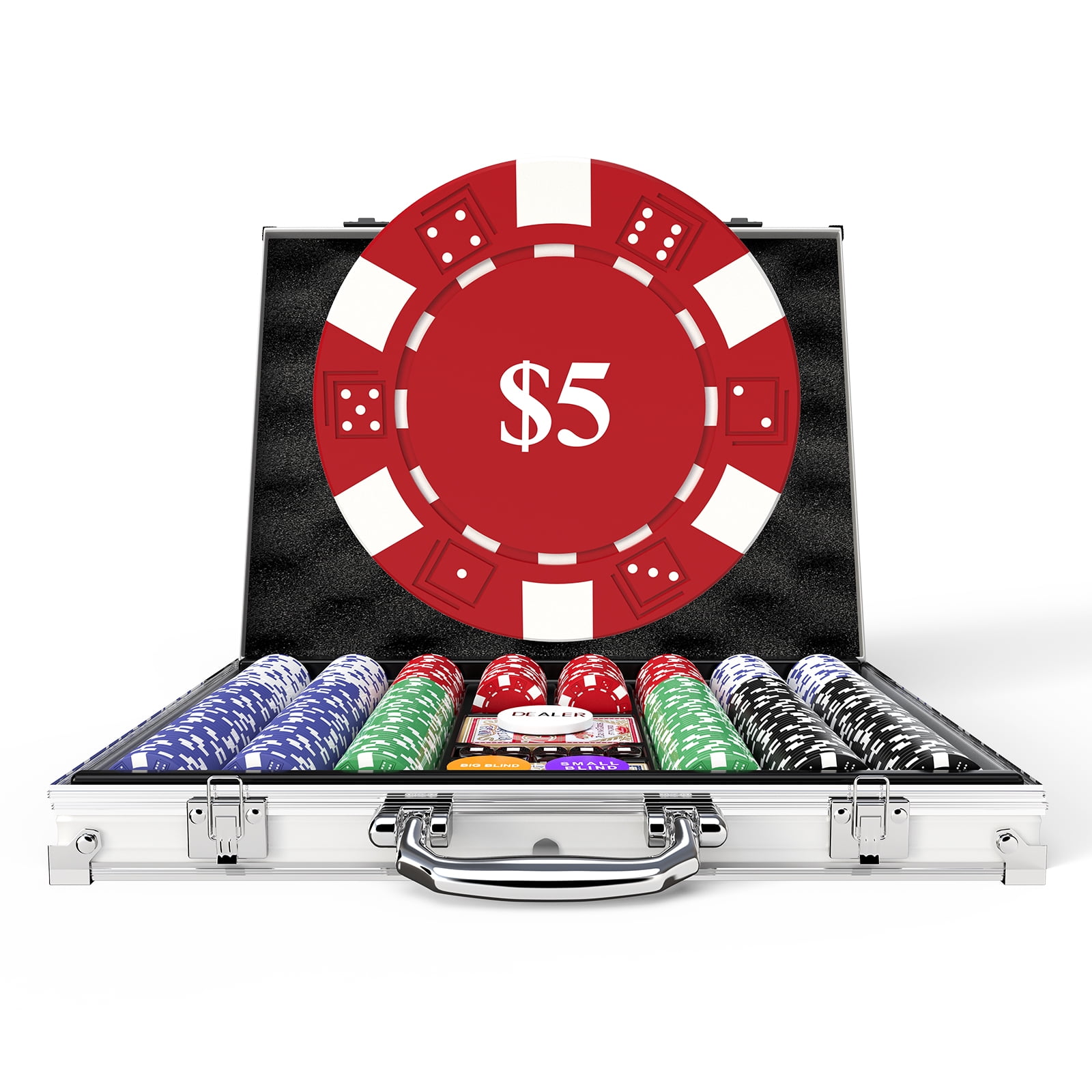 HEITOK 500-Piece 11.5g Poker Chip Set with Aluminum Case, Numbered from ...