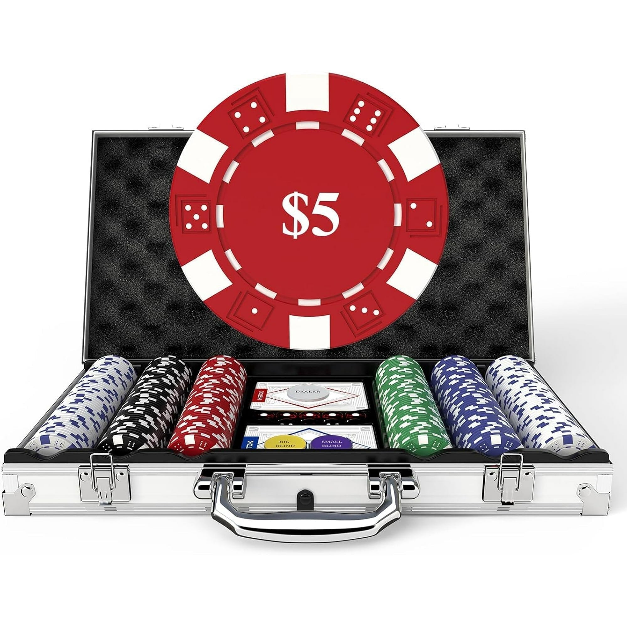 300-pcs Poker Chip Set - 11.5g Professional Weight Numbered Chips ...